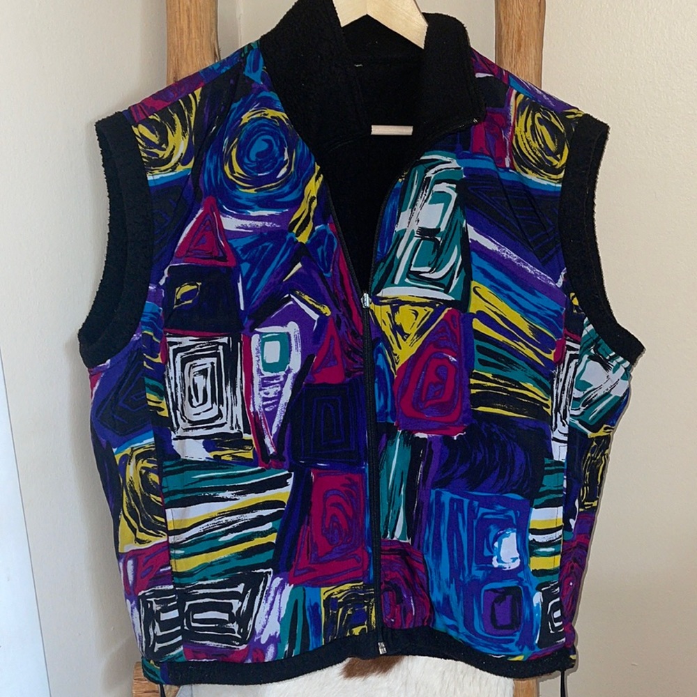 Rare Vintage 1990s Reversible Fleece Vest - Gem